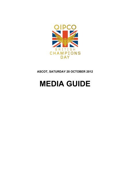 QIPCO British Champions Day 2012 Media Guide - Ascot Racecourse