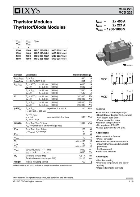 MCC225, MCD225 - IXYS Power