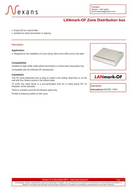 LANmark-OF Zone Distribution box - Nexans