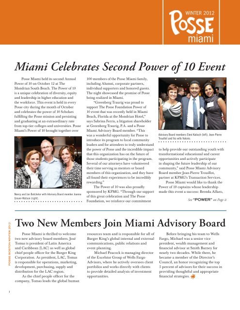Miami Celebrates Second Power of 10 Event - The Posse Foundation