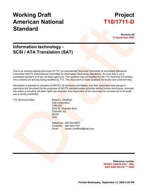 SCSI / ATA Translation Standard
