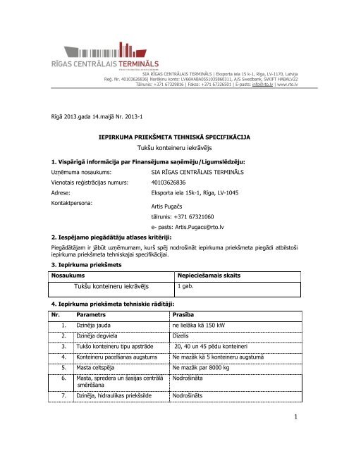 TehniskÄ specifikÄ cija