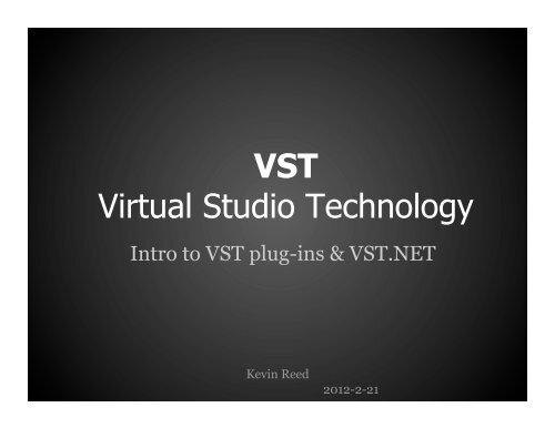 VST Virtual Studio Technology