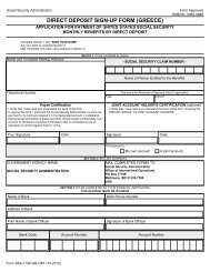 Standard Form 1199A, Direct Deposit Sign-up Form ... - Social Security