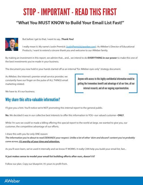 STOP - IMPORTANT - READ THIS FIRST