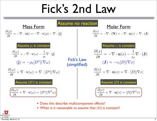 Fick’s 2nd Law