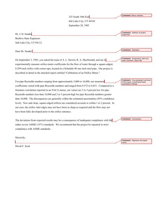 A Sample Formal Report pdf Department Of Chemical Engineering