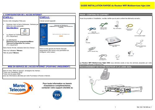 GUIDE INSTALLATION RAPIDE du Routeur WIFI ... - Maroc Telecom