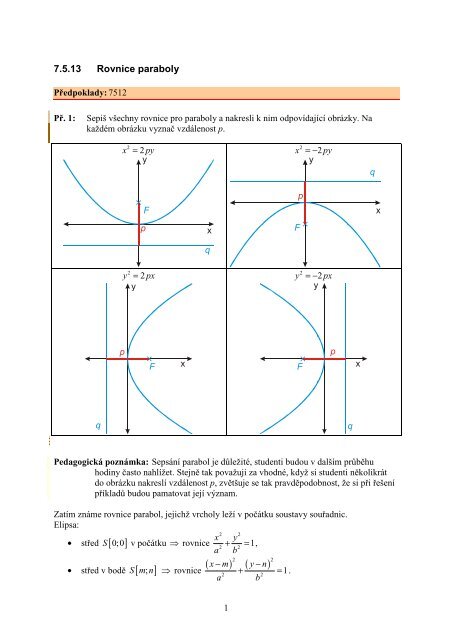7.5.13 Rovnice paraboly