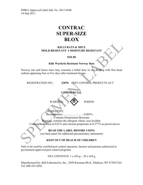 CONTRAC SUPER-SIZE BLOX - Bell Laboratories