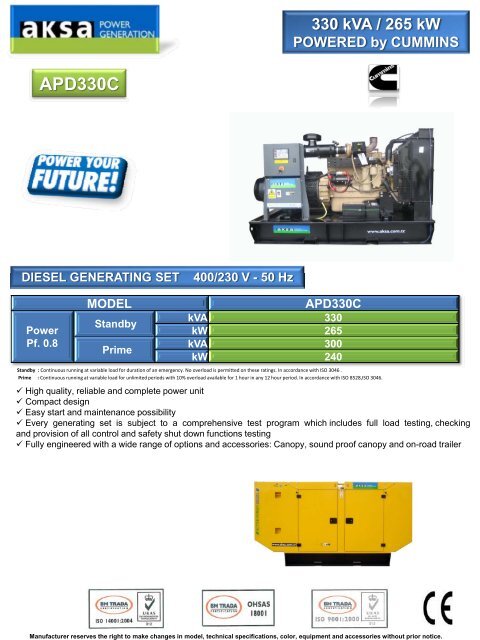 APD330C - AKSA Power Generation