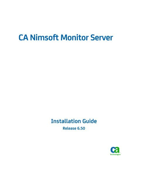 CA Nimsoft Monitor Server Installation Guide - Nimsoft Library