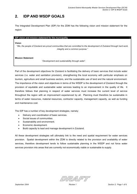 IDP Goals.pdf - Zululand District Municipality