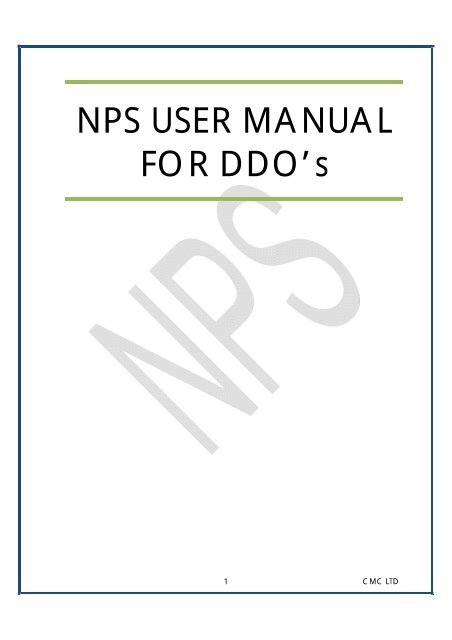 NPS USER MANUAL FOR DDO's