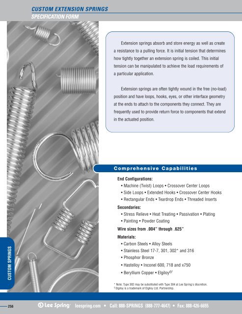 CUSTOM EXTENSION SPRINGS SPECIFICATION FORM - Lee Spring