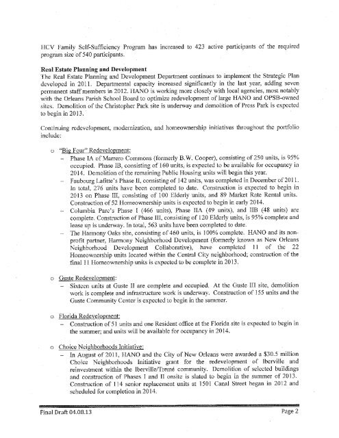 PHA Plan Format - Housing Authority of New Orleans