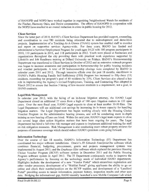 PHA Plan Format - Housing Authority of New Orleans