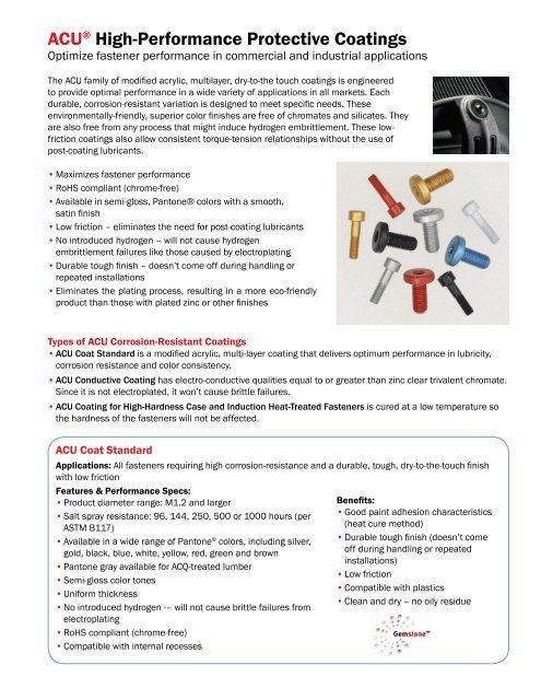 Acu® Coat Flyer - Infastech