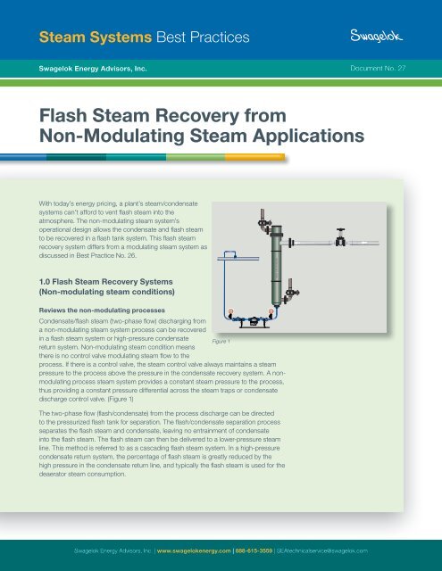 Flash Steam Recovery from Non-Modulating Steam Applications