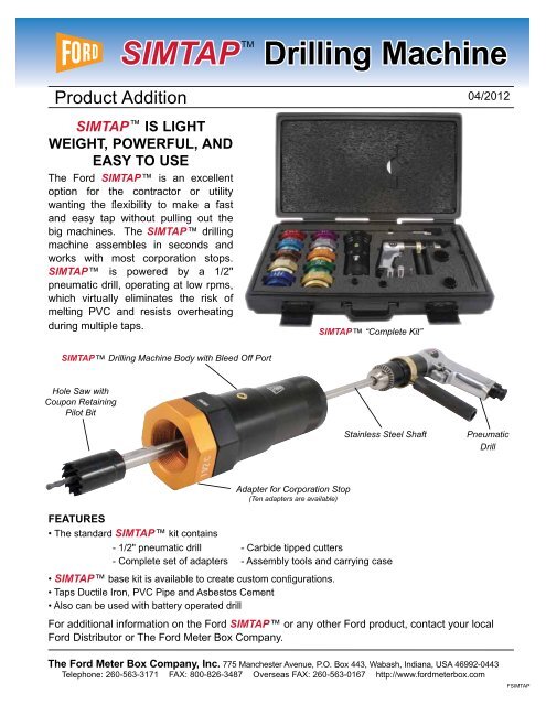 SIMTAPTM Drilling Machine - Ford Meter Box