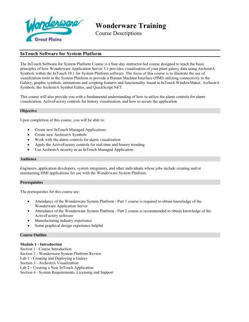 Fundamentals of Wonderware Historian and ActiveFactory