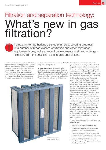 Part 4. Filtration and separation technology - What's new in gas ...