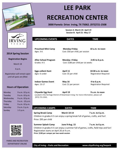 Lee Park Recreation Center - City of Irving, Texas