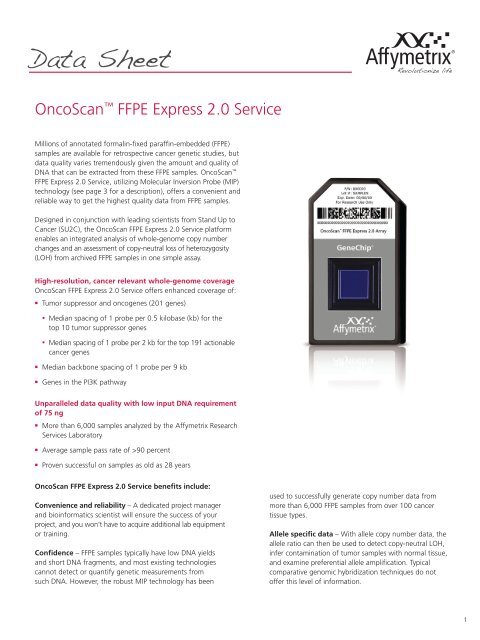 OncoScan 2.0 Data Sheet