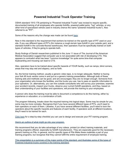 Powered Industrial Truck Operator Training - AmTrust North America