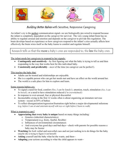 Building Better Babies With Sensitive, Responsive Caregiving