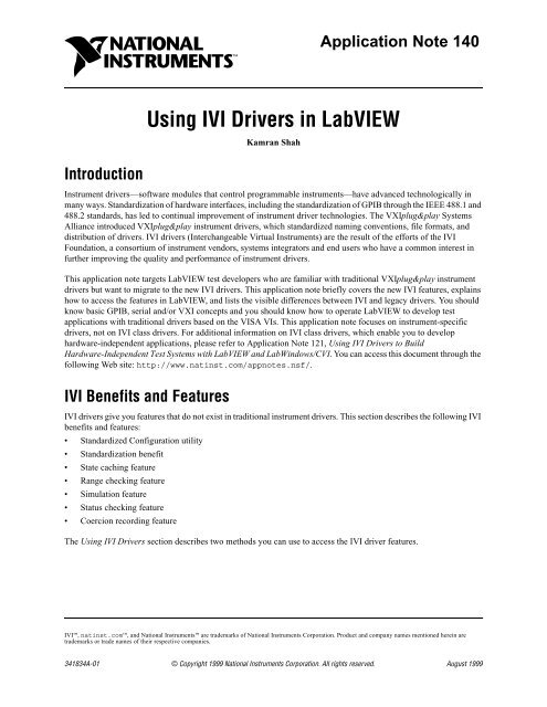 Using IVI Drivers in LabVIEW