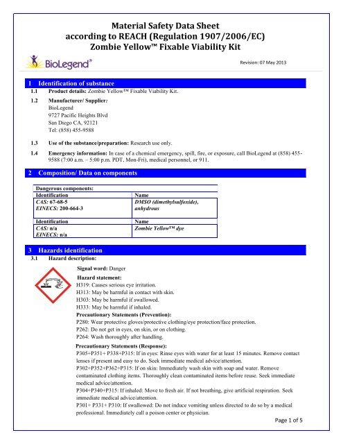 Zombie Yellowâ ¢ Fixable Viability Kit - BioLegend