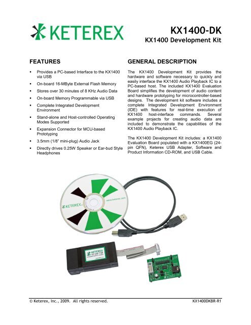 KX1400 Development Kit Product Brief - Keterex