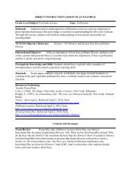 Direct Instruction Lesson Plan Example
