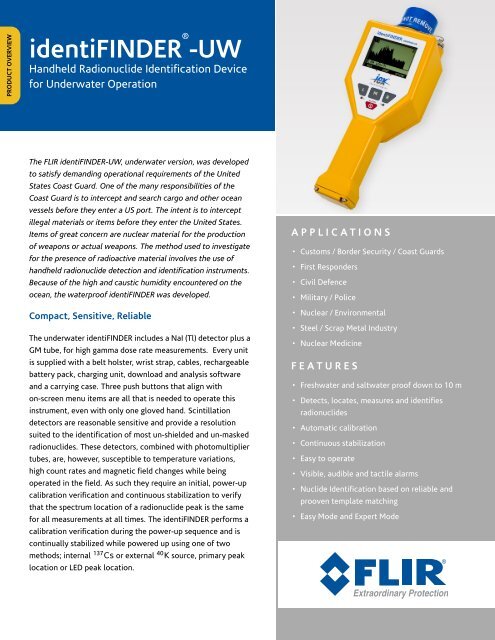 identiFINDER-UW, Product Overview - FLIR.com