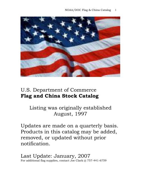 NOAA Flag Catalog