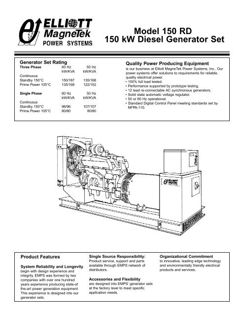 Model 150 RD 150 kW Diesel Generator Set - Western Machinery ...