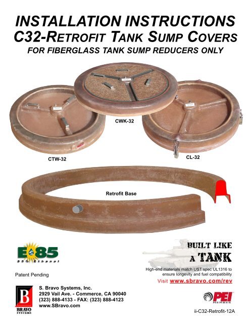 C32 Retrofit for Fiberglass Tank Sumps - Bravo