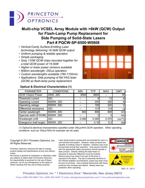 Multi-chip VCSEL Array Module with >6kW (QCW ... - ILPhotonics.com