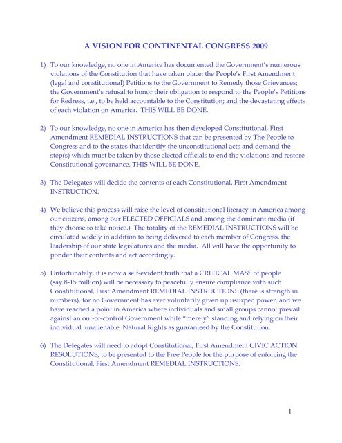 Vision Statement - We The People Foundation