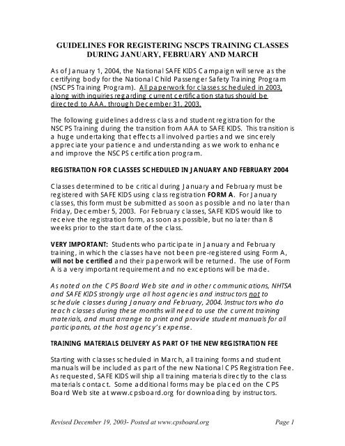 guidelines for registering nscps training classes during january ...