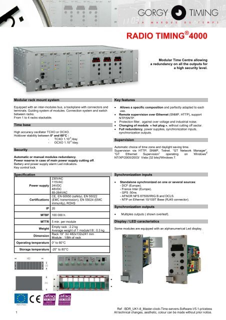 RADIO TIMING 4000 - Gorgy Timing