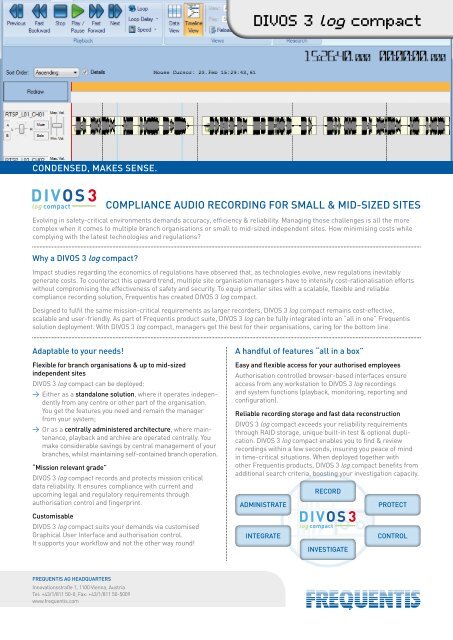 DIVOS 3 log compact - Frequentis
