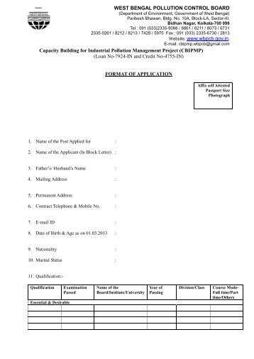 FORM 1 - West Bengal Pollution Control Board