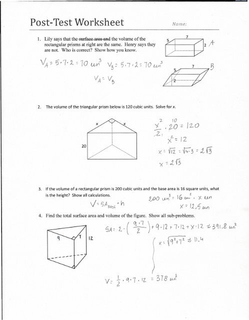 Post-Test Worksheet
