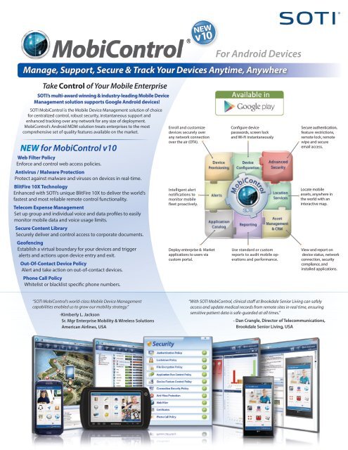 Android MobiControl Brochure - Soti
