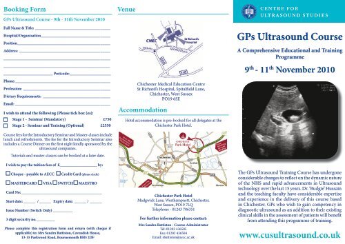 GPs Ultrasound Course - Centre for Ultrasound Studies