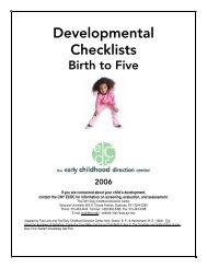 Developmental Checklist Birth - One