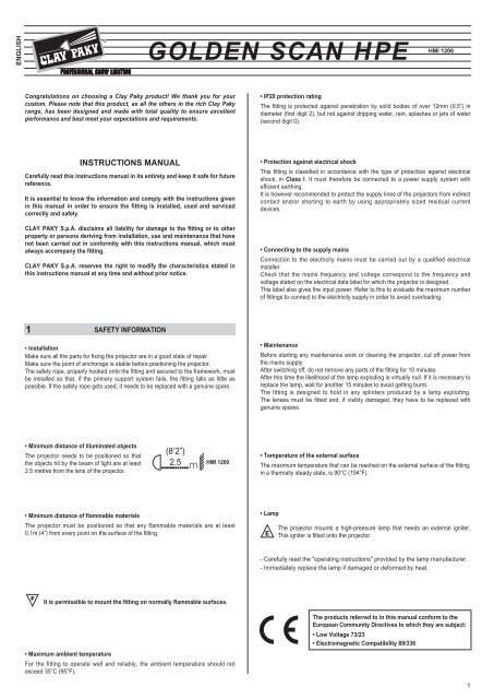 golden scan hpe hmi 1200 - Clay Paky
