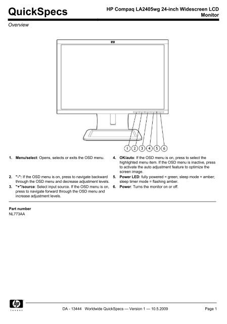 HP Compaq LA2405wg 24-inch Widescreen LCD Monitor
